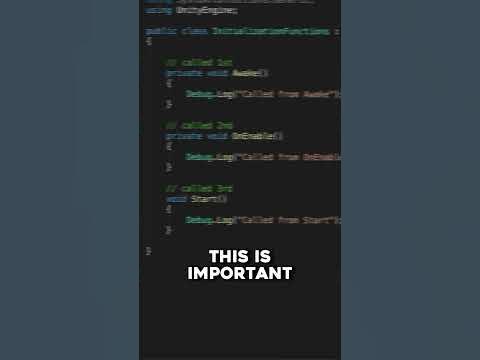 Unity Tip #2 - Initialization Functions (Part 1) - YouTube