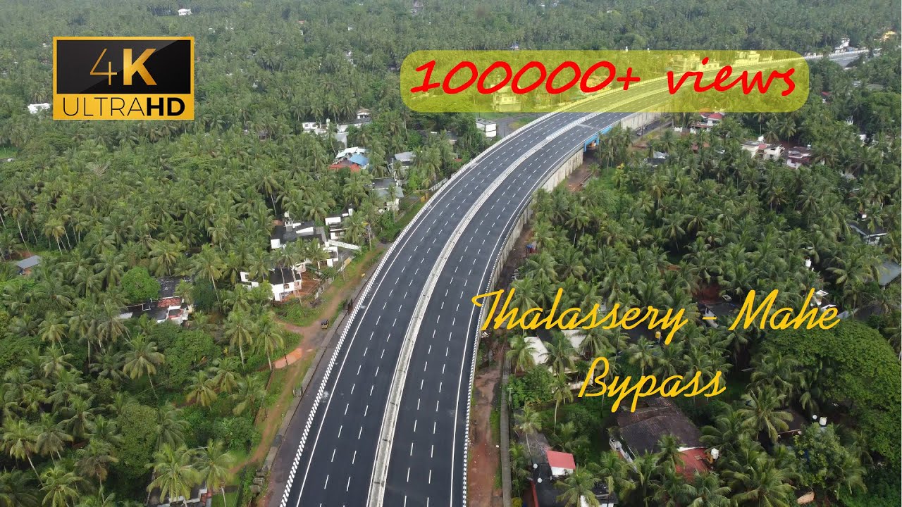 NH66 Mahe -Thalasserry Bypass | August Update | 4K Drone shot | Aug 8th ...