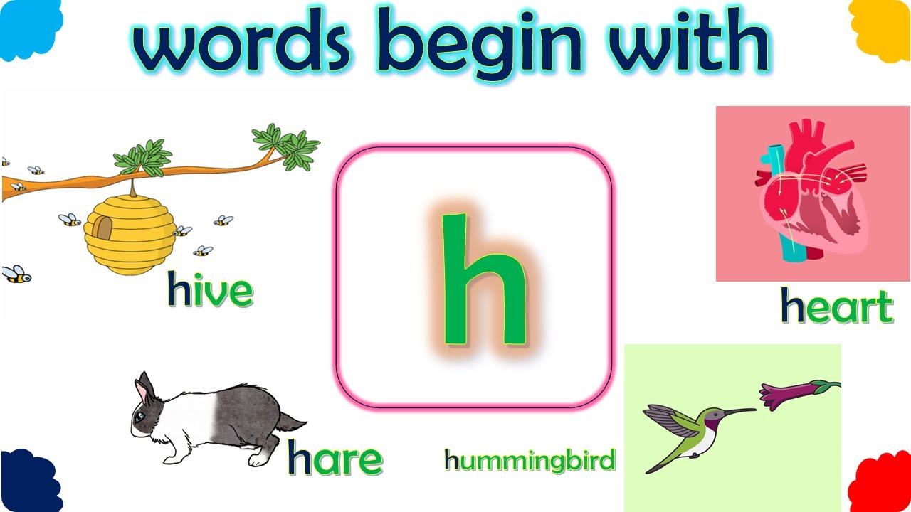 Learn Words Starting With Letter H | 45 Words Starts With H | Words ...