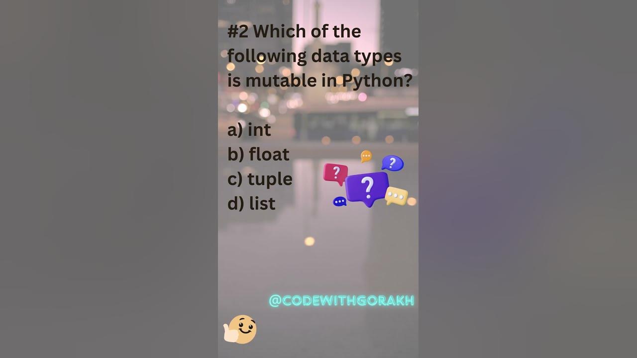 Which of the following data types is mutable in Python #programming # ...