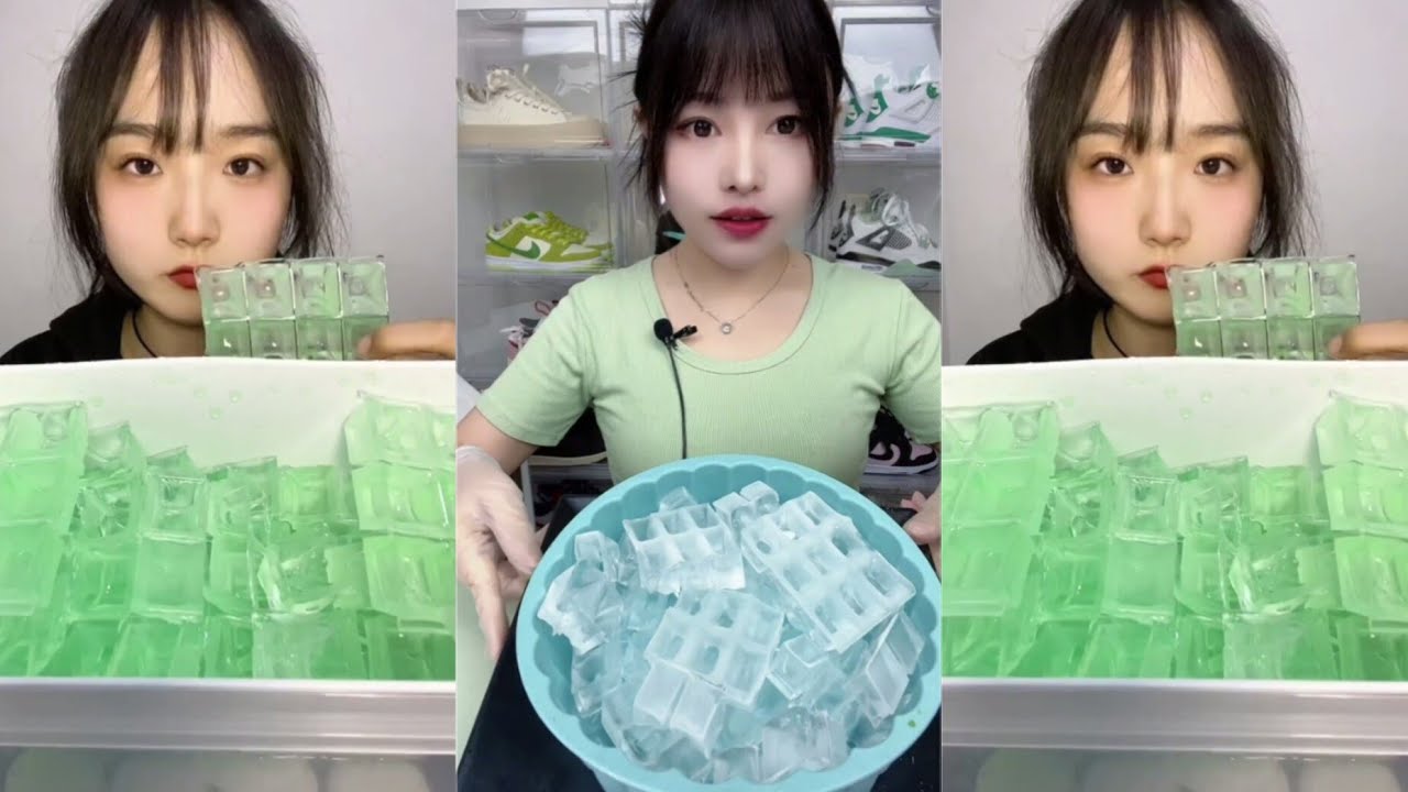 SOLO LZM | FRESH CLEAR ICE CUBES 🧊 | CRUNCHY CUBES OF ICE 🧊 🧊#iceeating #asmr #asmrice # ...