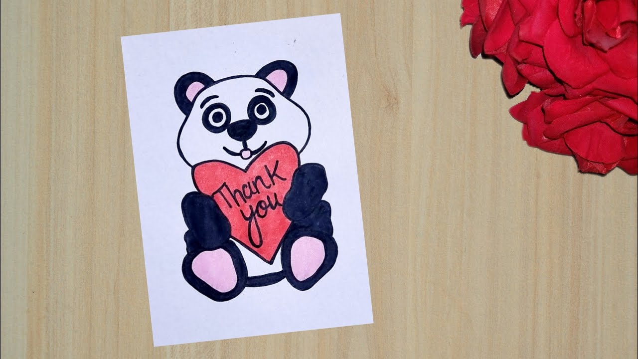 Thank You Card //How to Draw Thank You Card //Thank You Card For Best ...