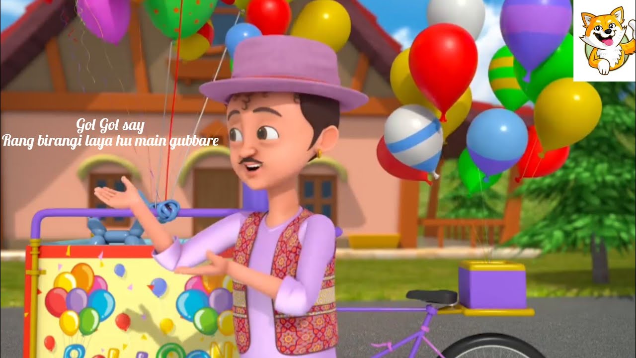 Gol Gol say rang birangi laya hu main gubbare 🎈🎈| baby poem| All kids ...