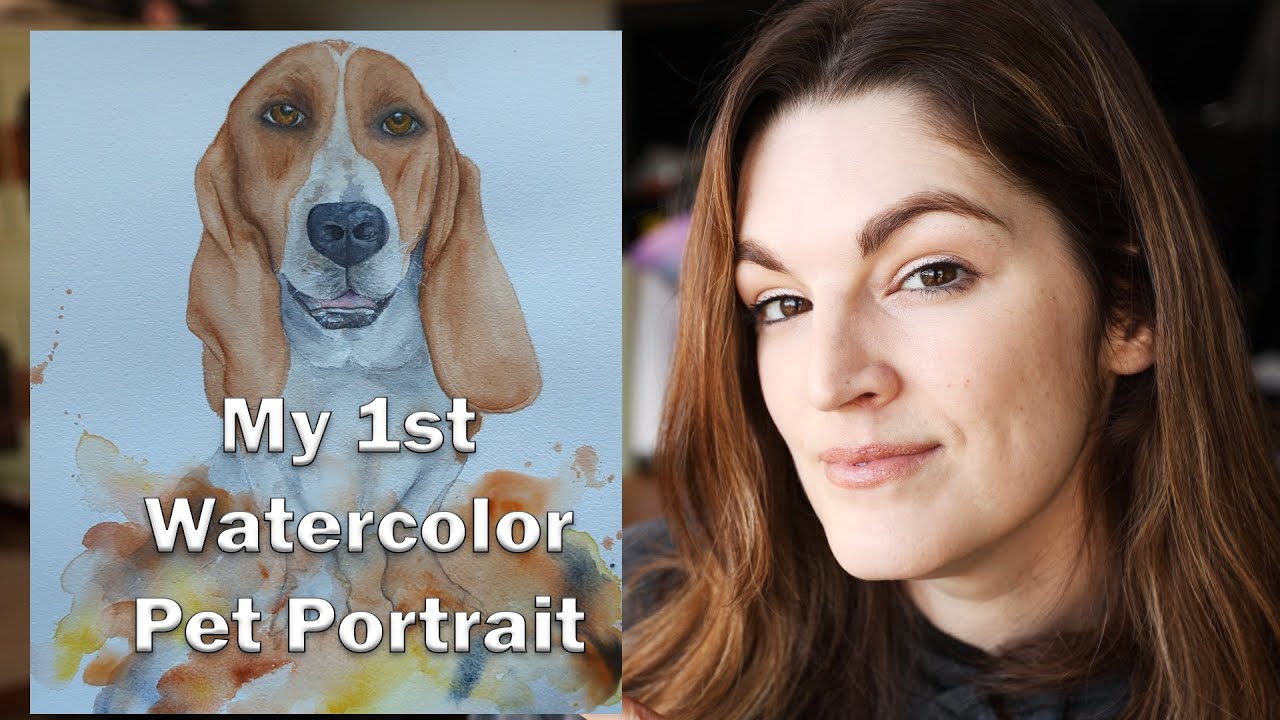 My 1st PET PORTRAIT with Watercolor - See my process and supplies - YouTube