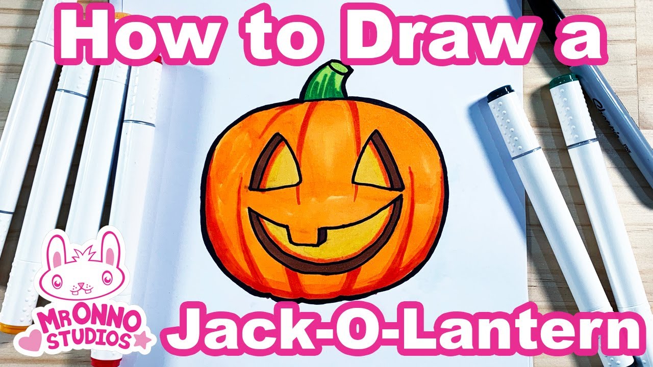 How to Draw a Jack-o-Lantern - Halloween Drawing - YouTube