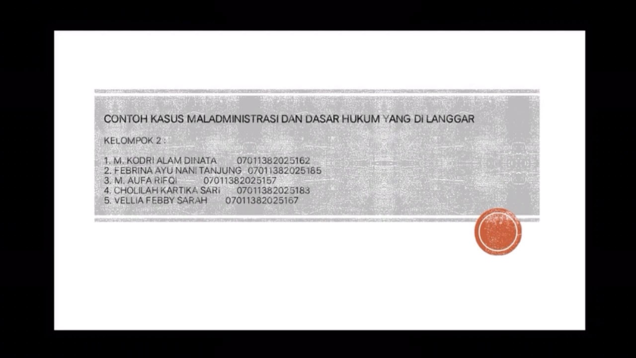 Contoh Kasus Maladministrasi Kelompok 2 - YouTube