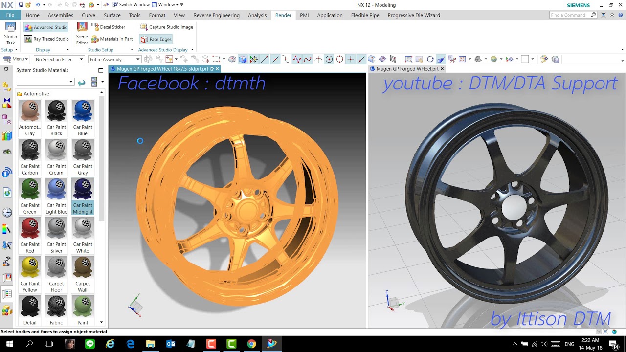 NX12 Ray Traced Studio - YouTube
