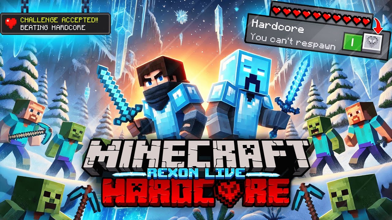 🔴Beating Minecraft Hardcore Mode 😱 | No Stopping Until I Slay The Dragon | Rexon Live - YouTube