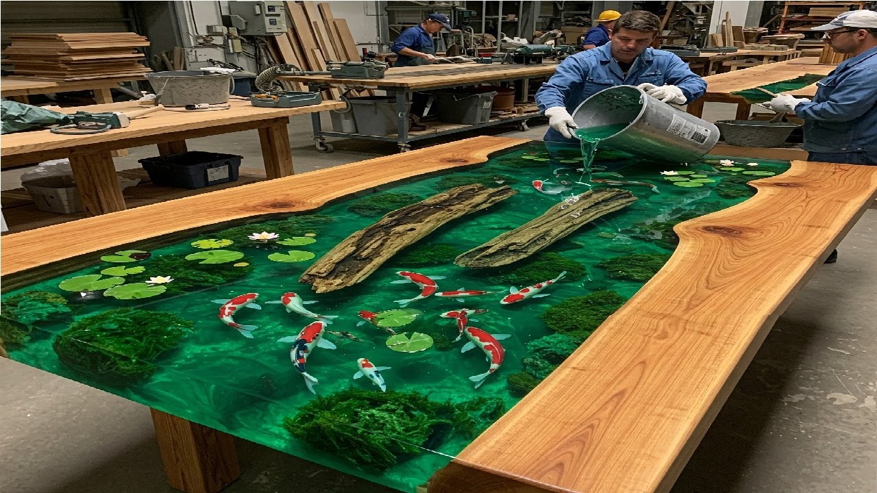 Koi Fish on Epoxy Wood // Building Wood into Beautiful Works of Art ...