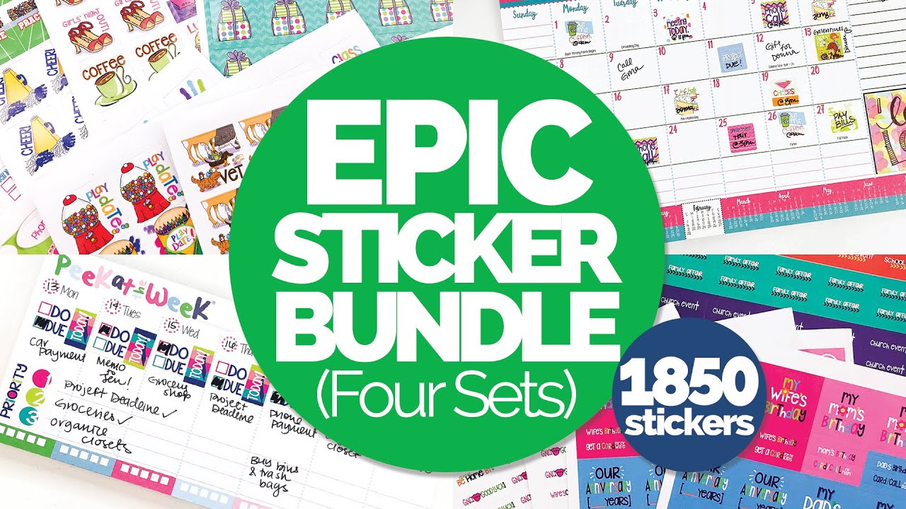 1850 Stickers EPIC Bundle | Event, Goal, Mom, Family | Fits Any Planner ...