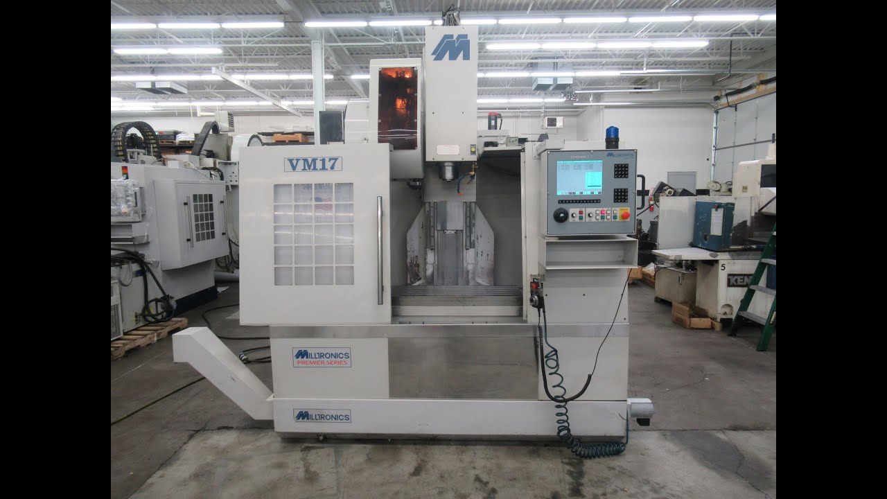 Milltronics VM17 CNC Vertical Machining Center, 15,000 RPM Spindle, Chip Auger - YouTube