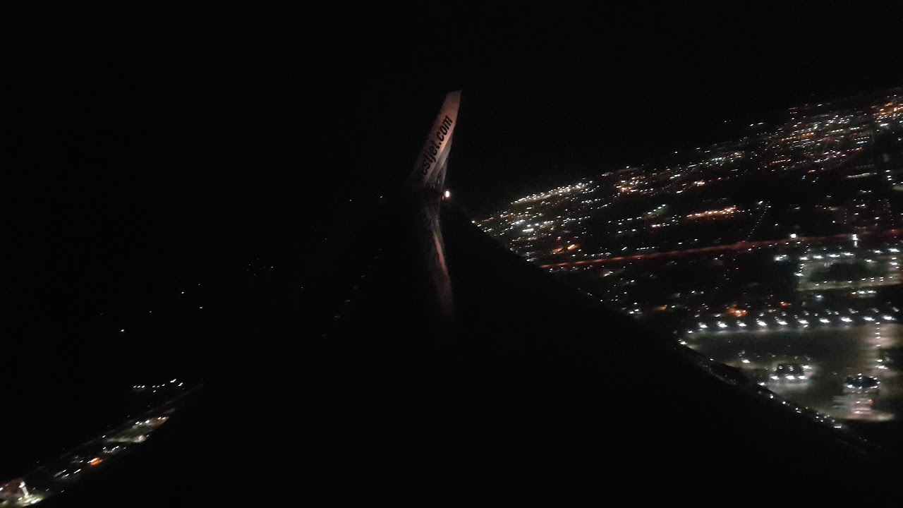Takeoff at night from Edmonton Canada Boeing 737 600 - YouTube
