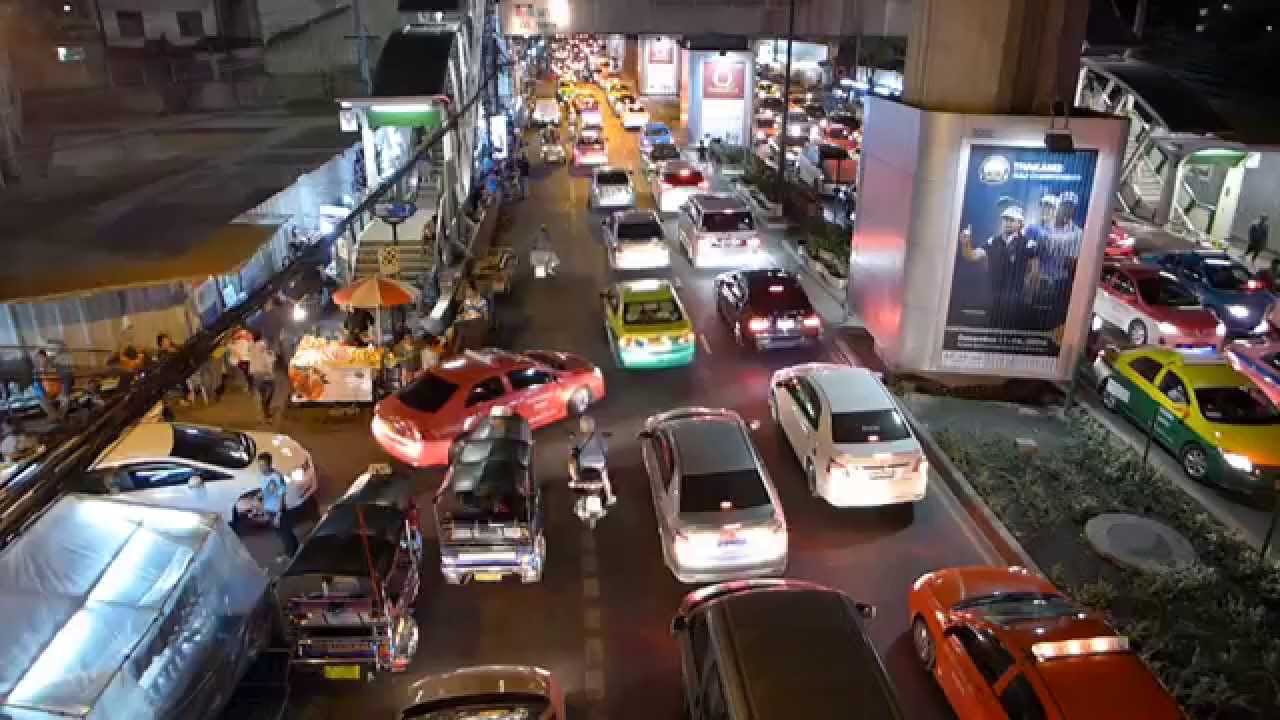 Sukhumvit Road Bangkok around BTS Station Nana - Impressions at night ...