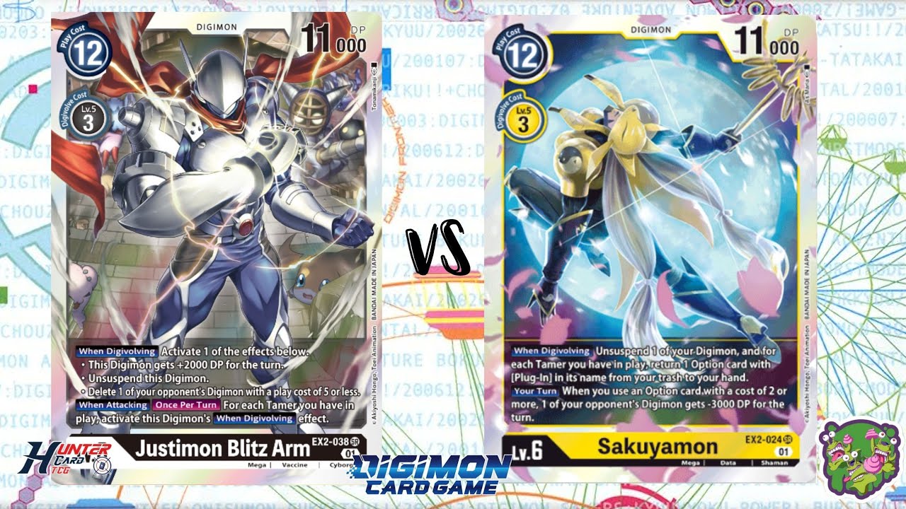 DIGIMON TCG: Justimon (Black) vs Sakuyamon (Yellow) - YouTube