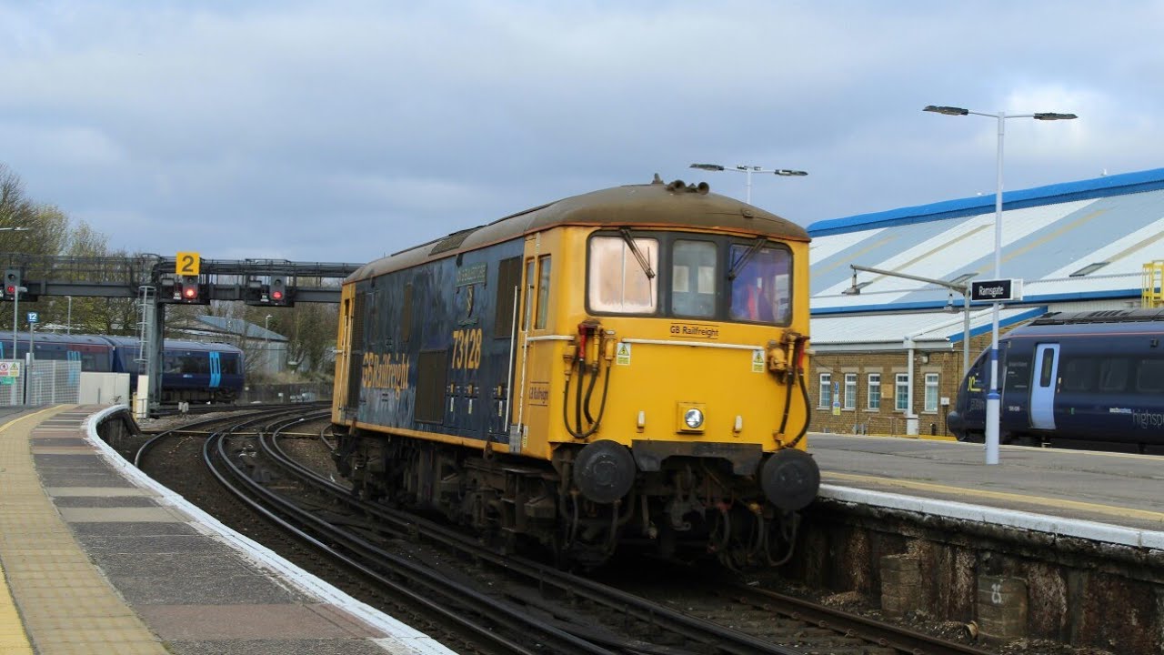 0W74 class 73128 light locomotive RHTT route Refesher through ramsgate ...