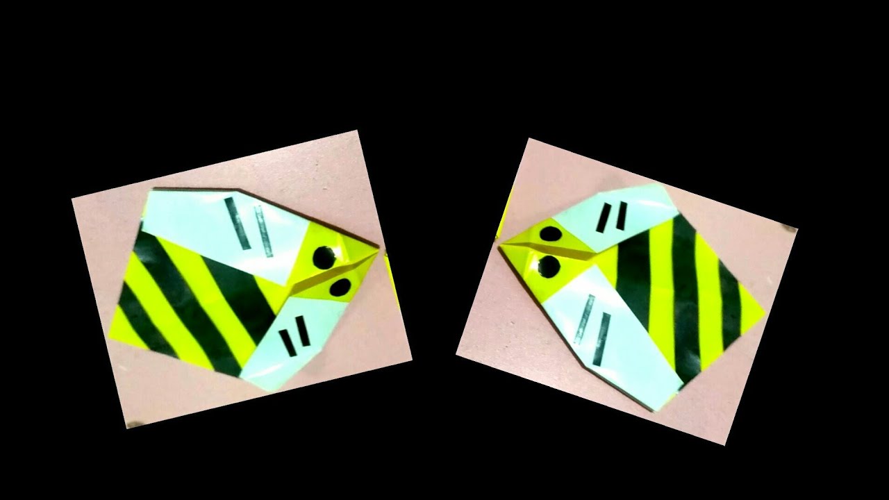Origami Honey Bee / Cara membuat Lebah Madu dari kertas Origami # ...