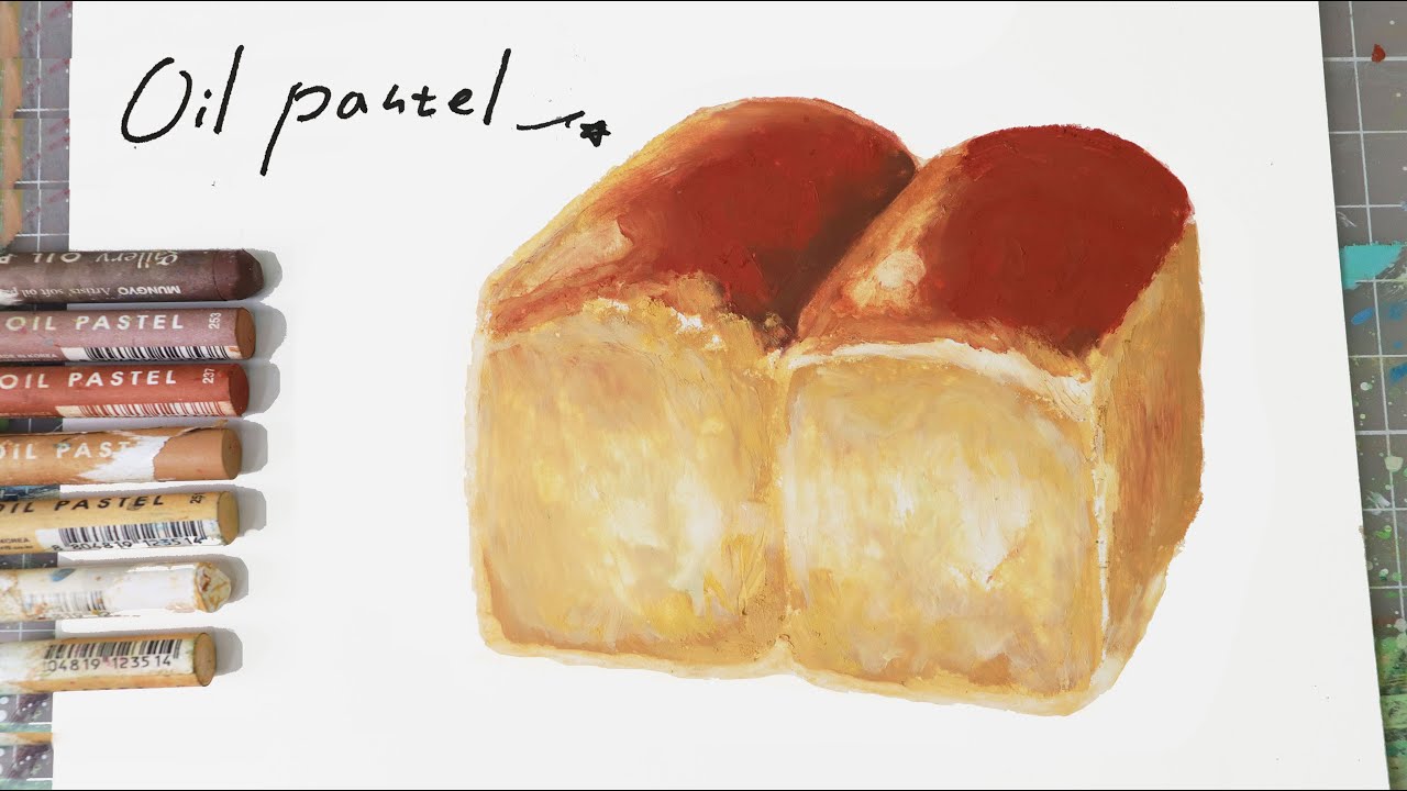 오일파스텔로 식빵그리기-Drawing Bread with oil pastel-기초 오일파스텔 - YouTube