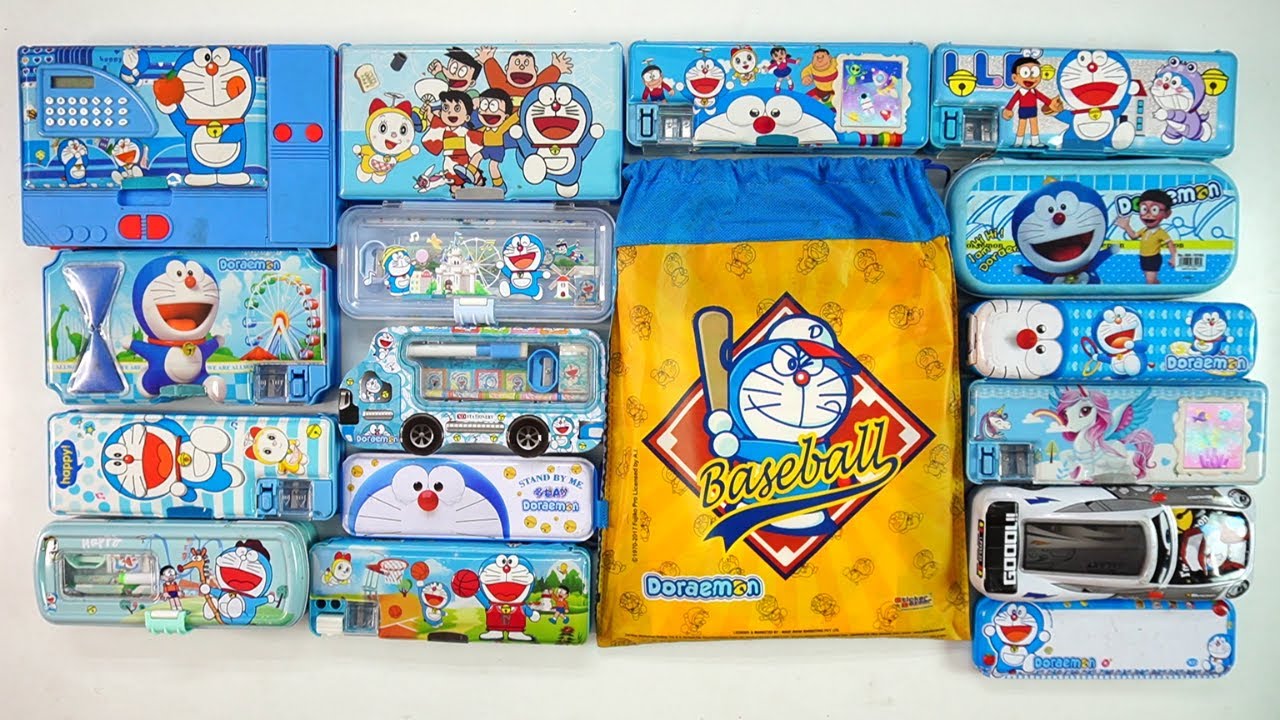 doraemon Stationery Collection🤩 pencil box,Geometry,Sharpener,Eraser ...