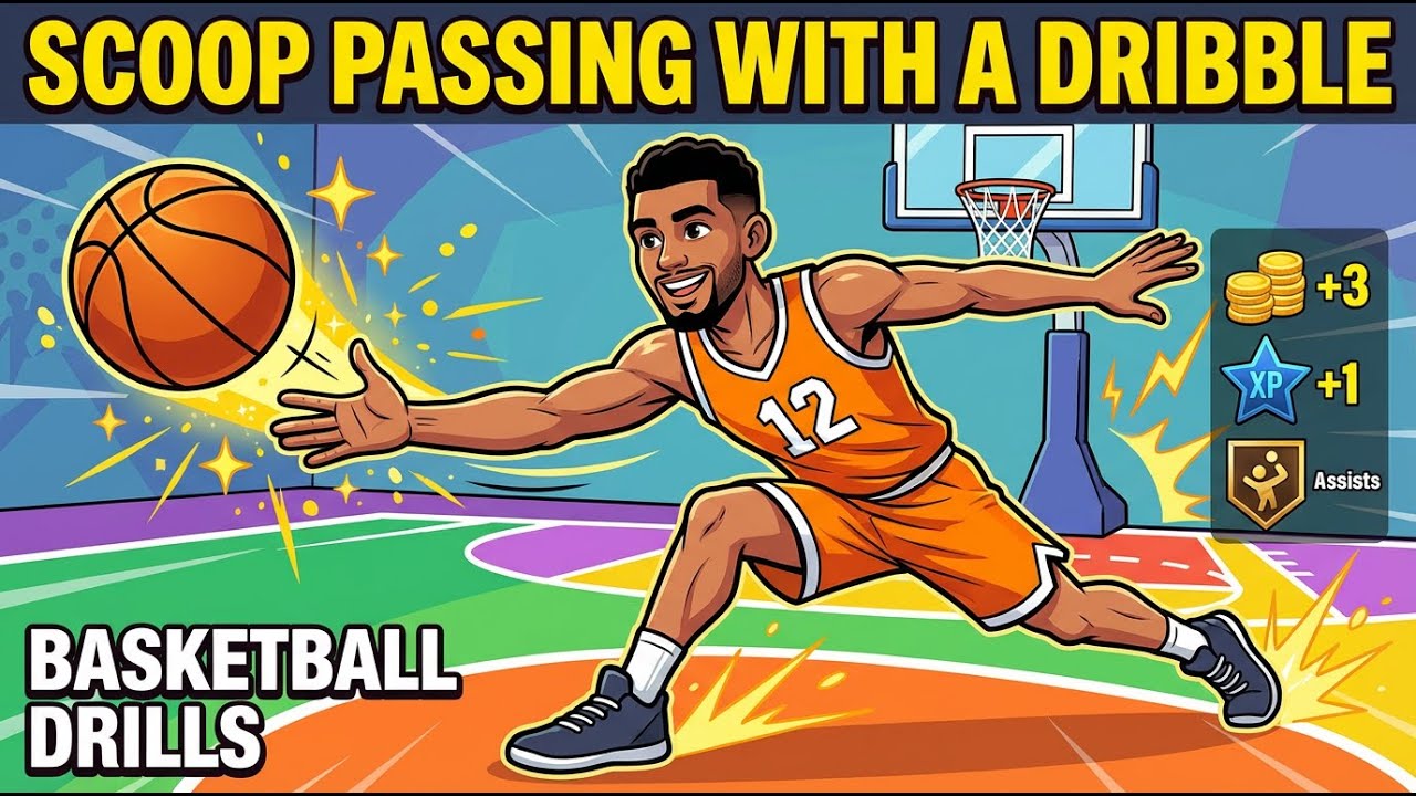 Basketball Drill 🏀 Scoop Passing with a Dribble - Passing Drills ...