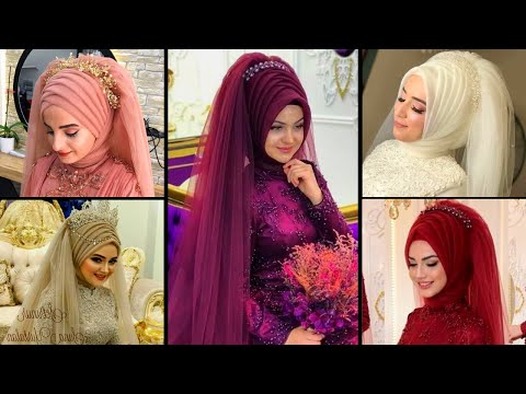 Fancy Bridal Hijab For Wedding ll Beautiful & elegant Arabian Hijab style For Muslim Bride 2021-2022