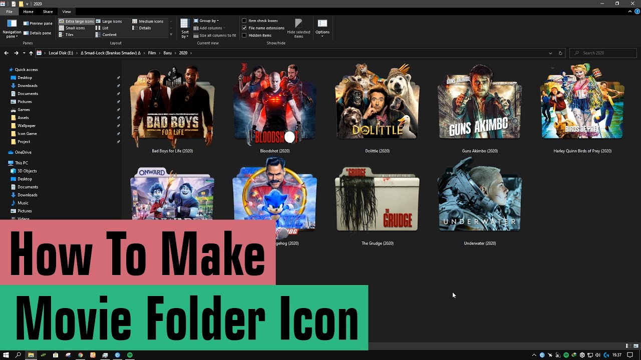Tutorial Cara Membuat Movie Icon Folder Permanen | How To Make Folder ...