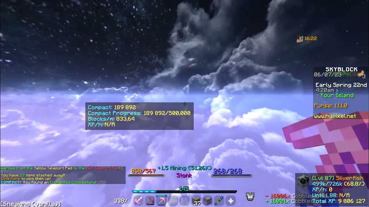 getting macro check after mining 600k cobblestone on hypixel skyblock - YouTube