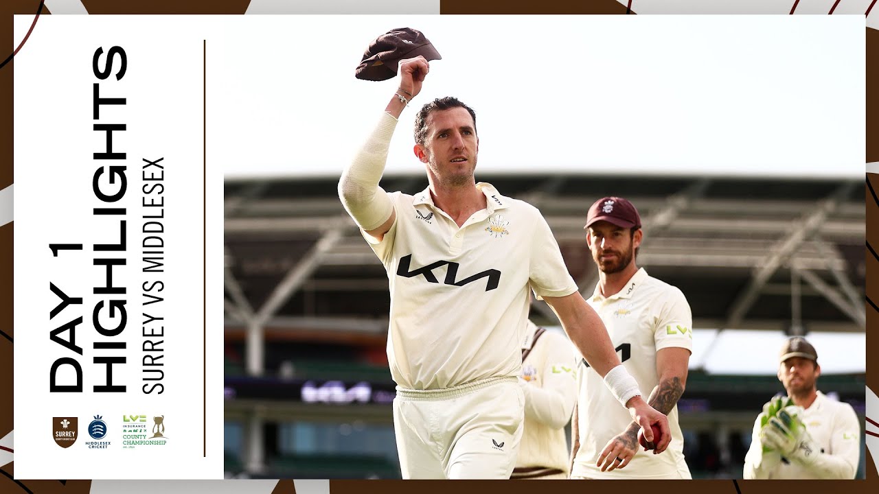 Highlights: Dan Worrall takes 5 wickets on opening day | Surrey vs ...