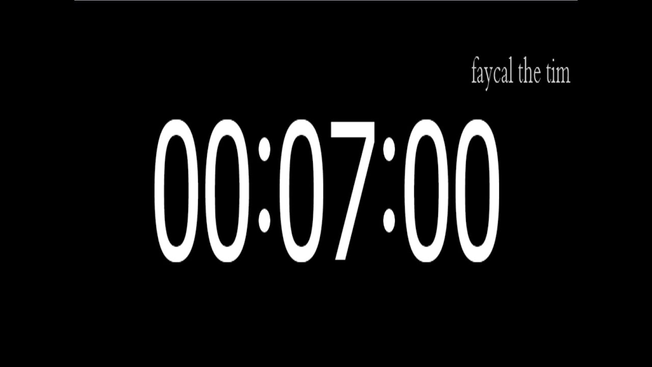 7minutes 4K countdown timer with an alarm at last when finished - YouTube