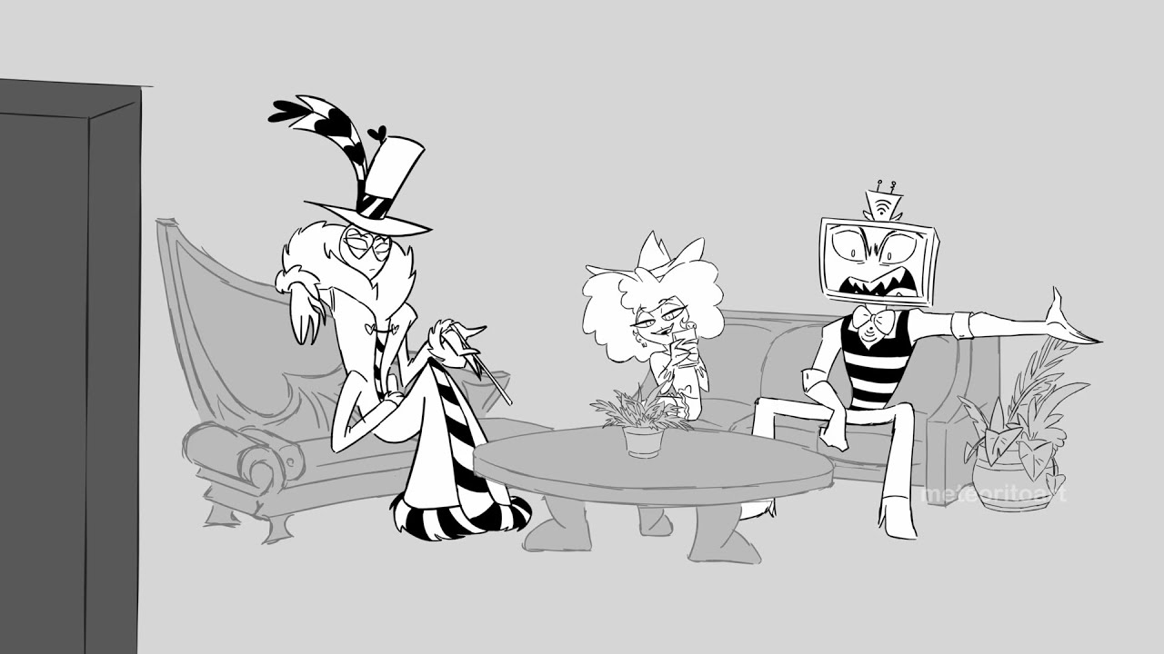 Vox watching Alastor fight (HAZBIN HOTEL FANIMATIC) - YouTube