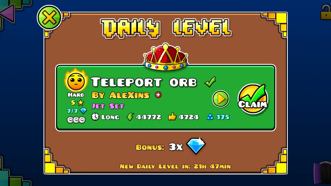 #1845 Teleport orb (by AleXins) [Geometry Dash] - YouTube