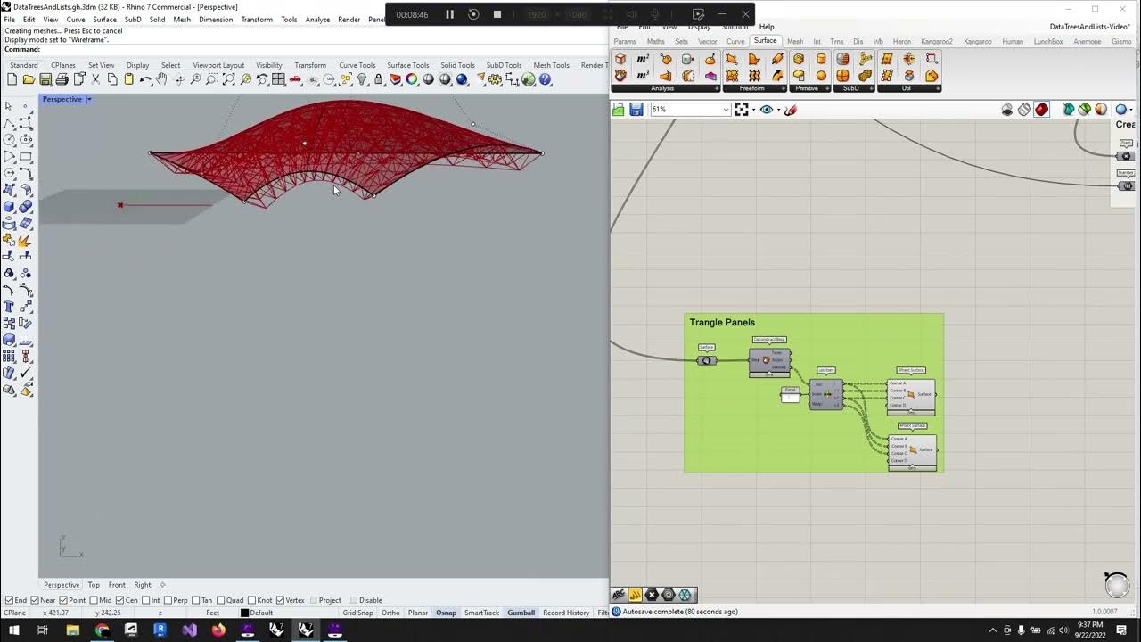 Grasshopper Datasets Part 2 - Spaceframe - YouTube