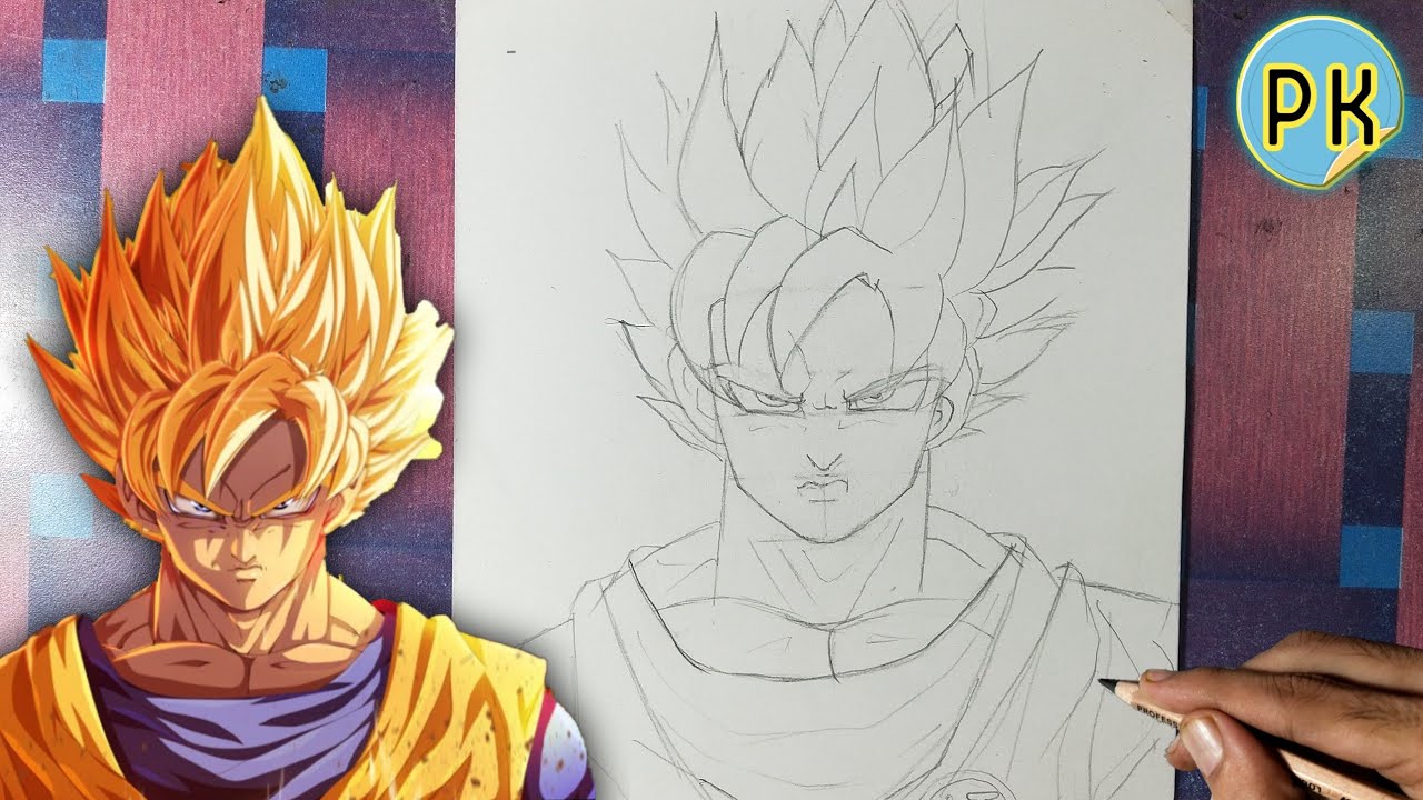 How to draw Goku super saiyan || Dragon ball //Easy tutorial - YouTube