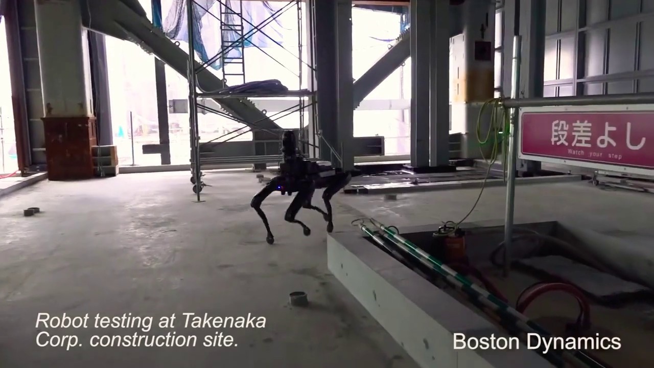 Boston Dynamics Robo testing at construction site at Takenaka Corp ...