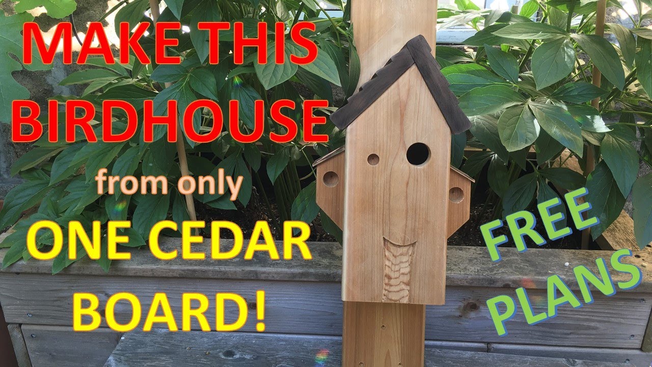 How to make a Whimsical Birdhouse from a single cedar board. DIY ...