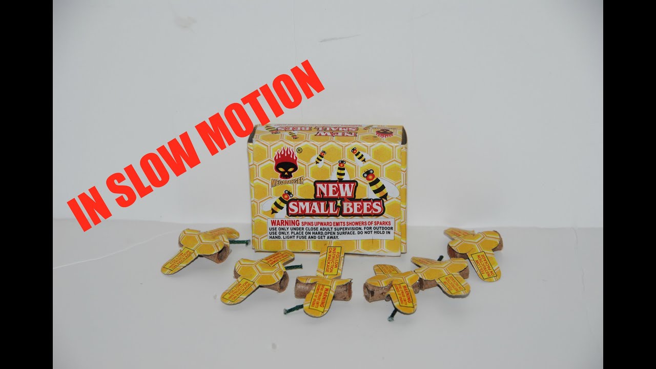 Megabanger Small Bees Firework In 240 FPS Slow Motion - YouTube