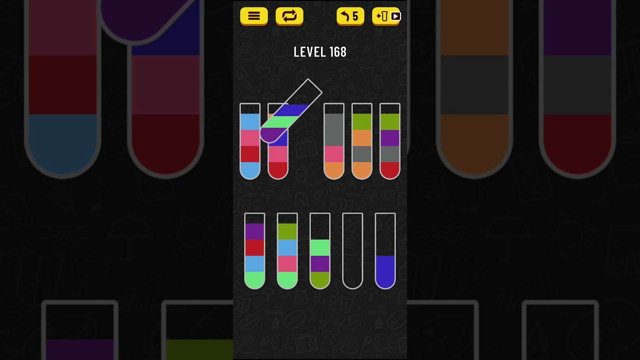 Water Sort Puzzle - level 168 - YouTube