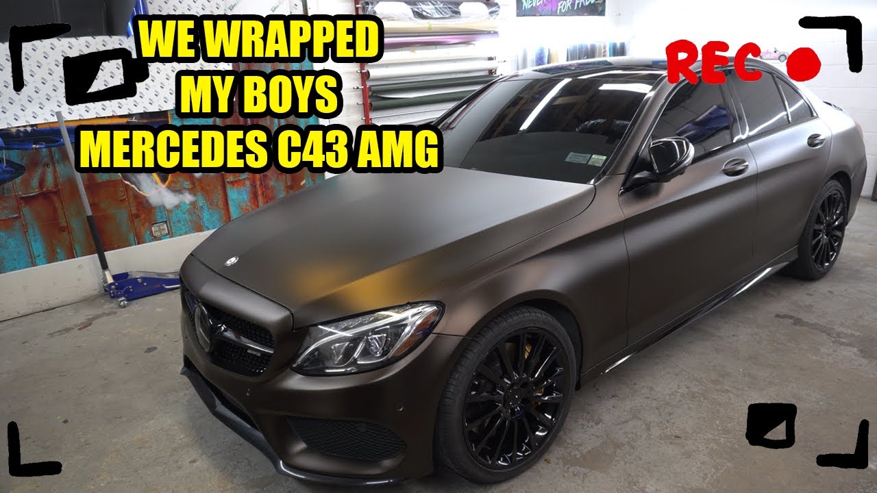 WE WRAPPED MY BOYS MERCEDES C43 AMG - YouTube