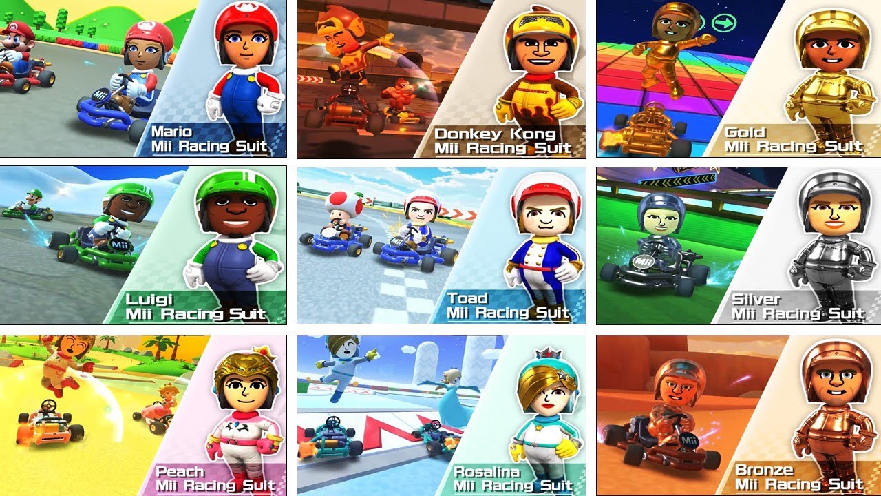 New Mii Racing Suits Wave 1 Mario Kart Tour - YouTube