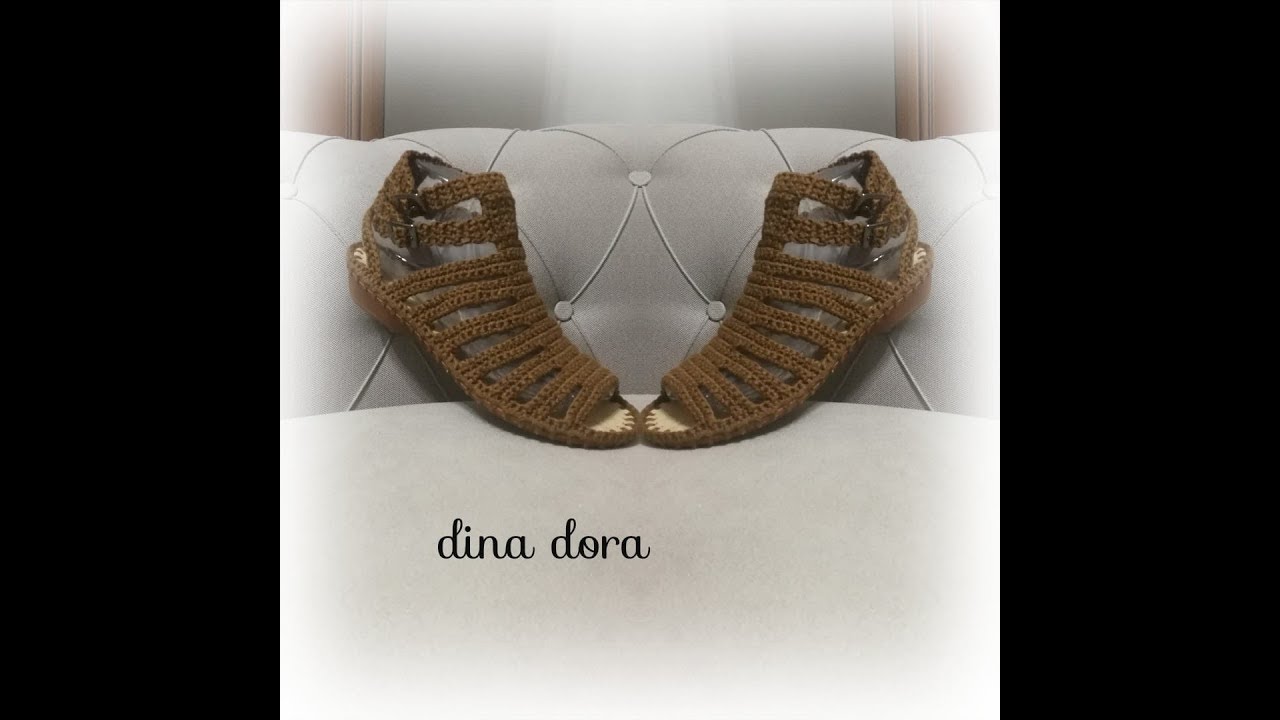 Sandale maro crosetate partea 2/2 - YouTube