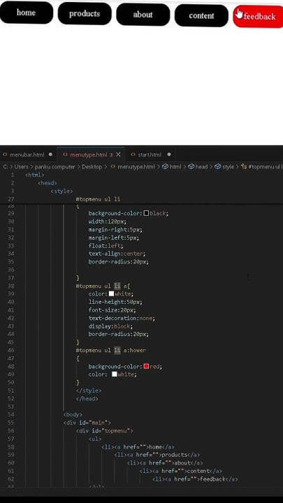menubar full design #menu# web development #2025# HTML &CSS #programming - YouTube