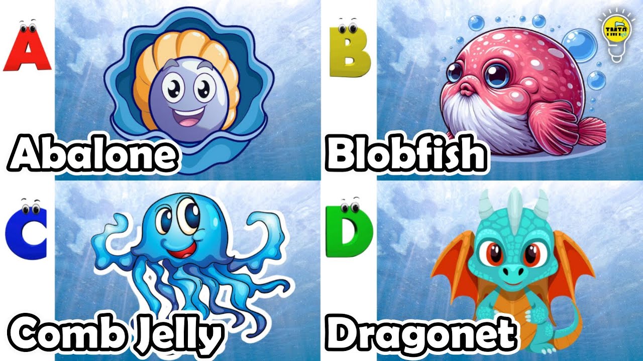 Learn Ocean Animal Names | ABC Sea Animals song | Most Popular Sea ...
