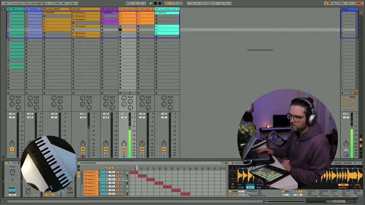 Creating a generative breakcore jungle idm rack in Ableton that's super tight - YouTube