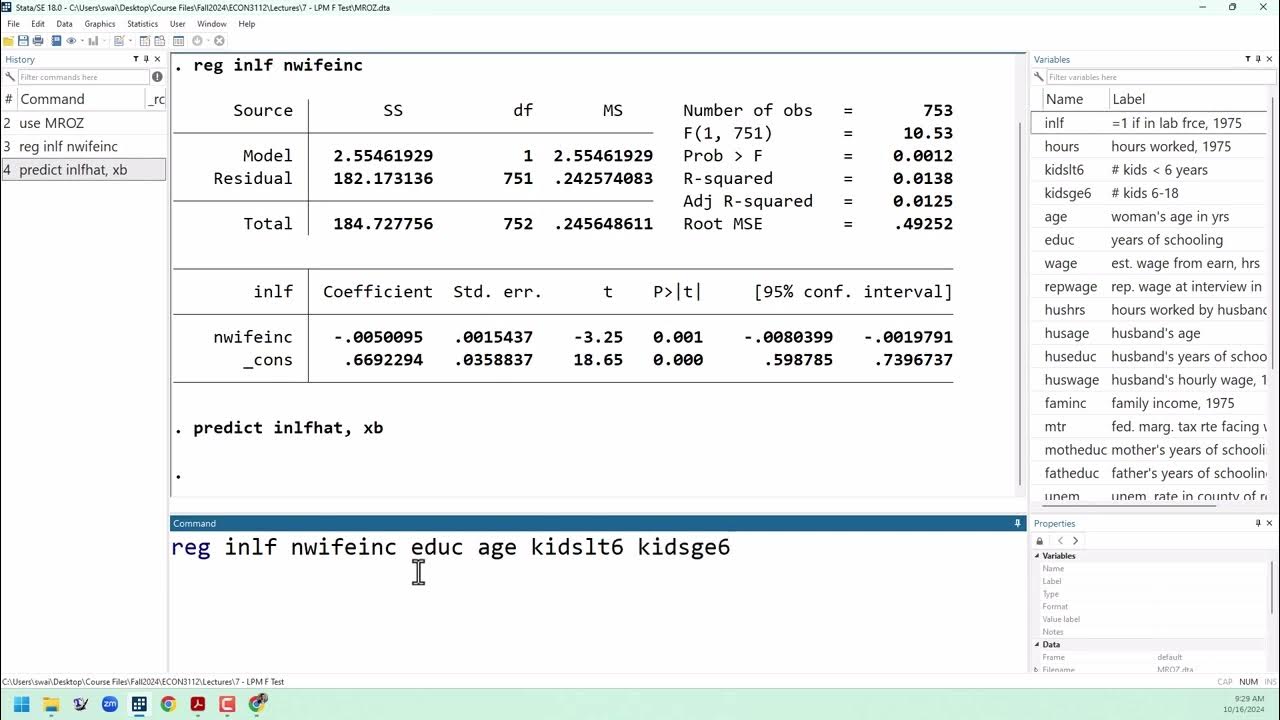 Stata Basics: Linear Probability Models - YouTube