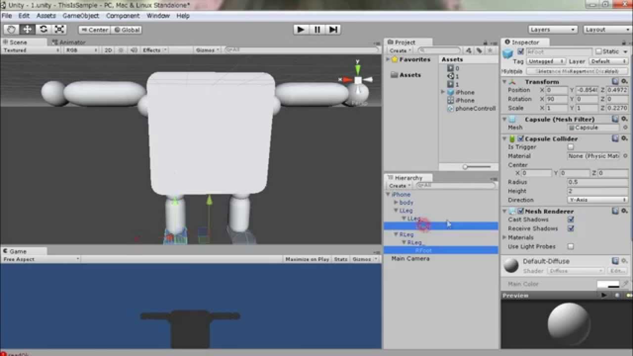[少しだけUnity] 2 簡単にモデリング iPhoneを作ろう Unity iPhone modeling - YouTube