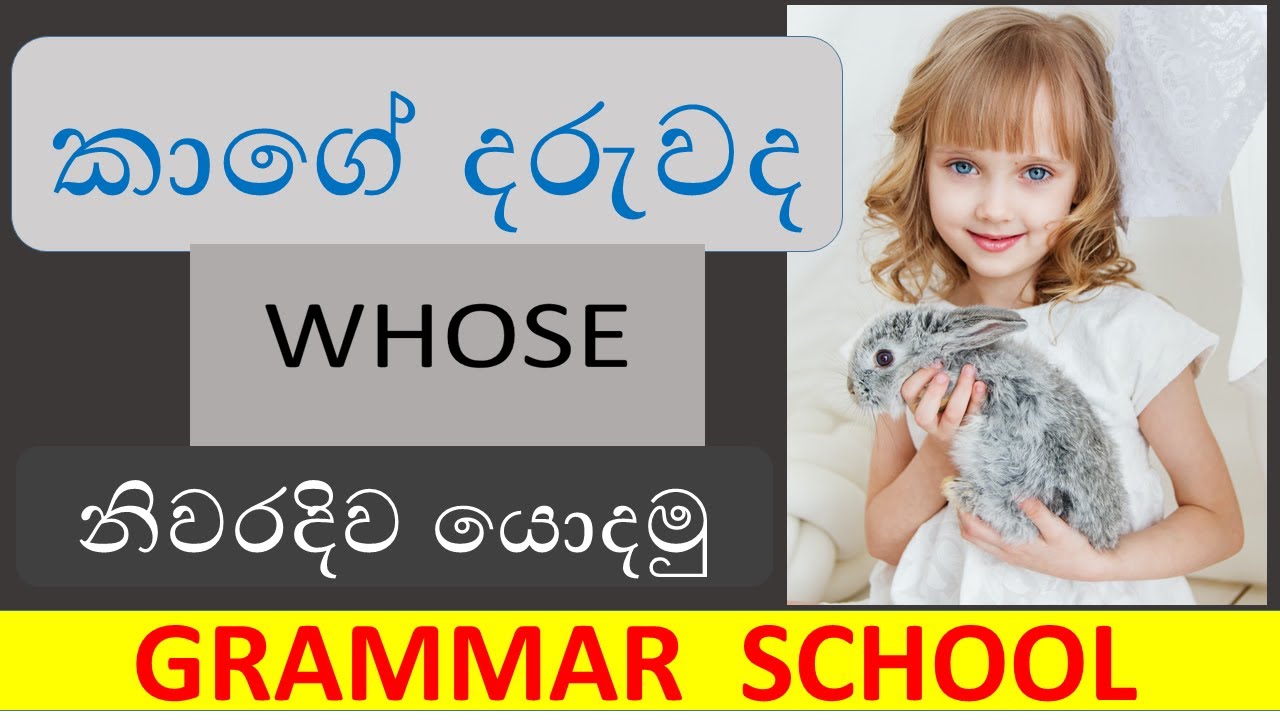 කාගේ දරුවද English grammar lessons in Sinhala, English learning video ...