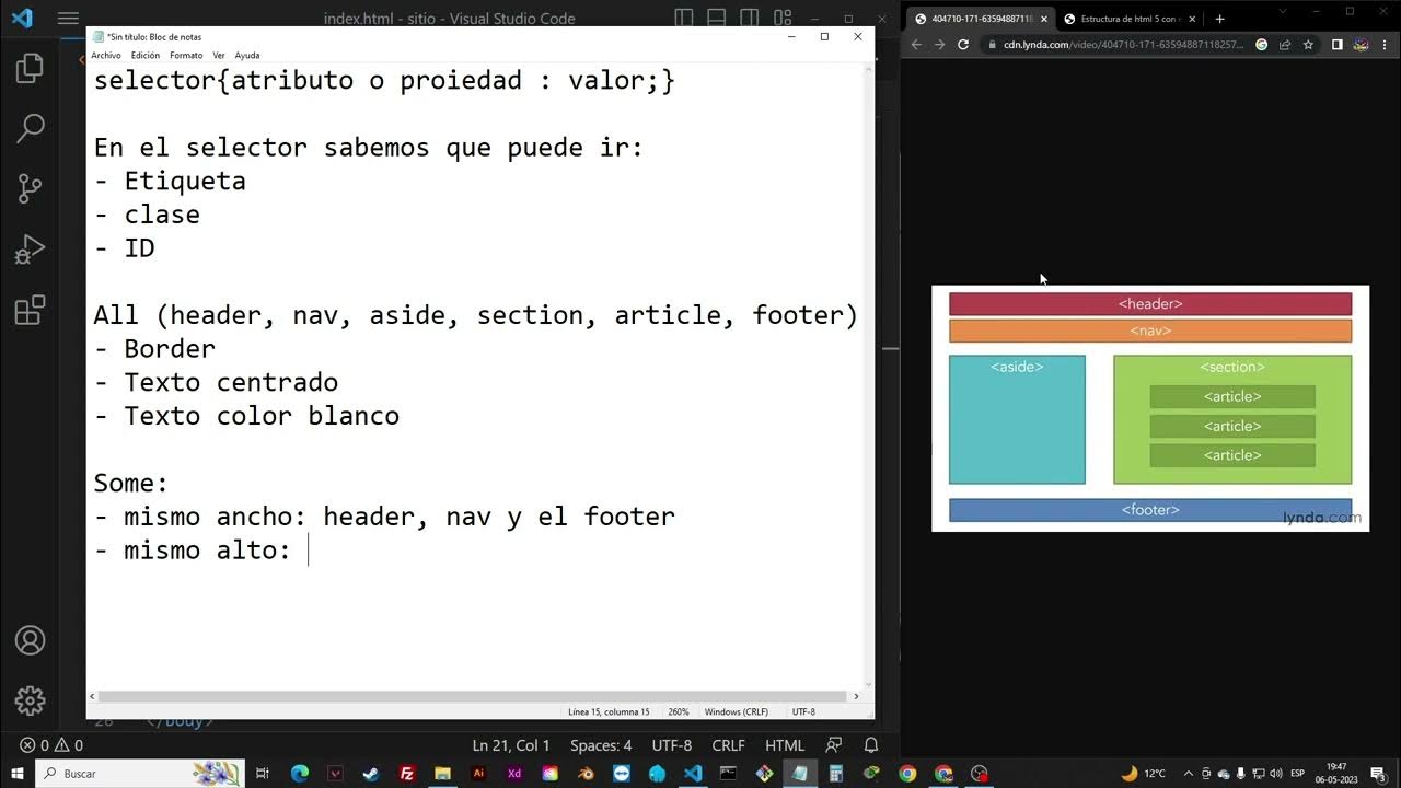 Ejercicio HTML5 y CSS parte 1 - YouTube