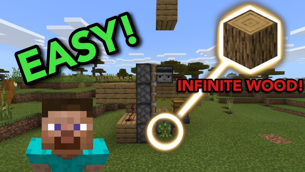 How to make Unlimited auto wood farm in Minecraft | Easy method - YouTube
