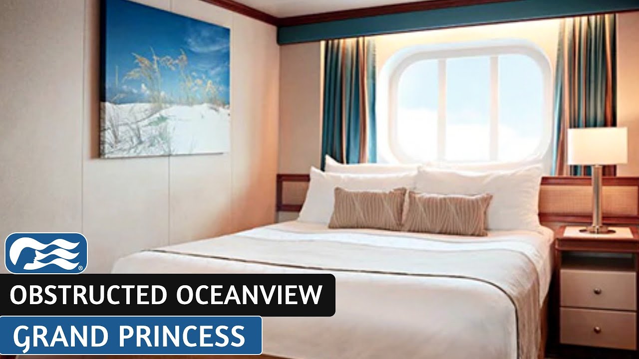 Grand Princess | Obstructed Oceanview Stateroom | Full Walkthrough Tour ...
