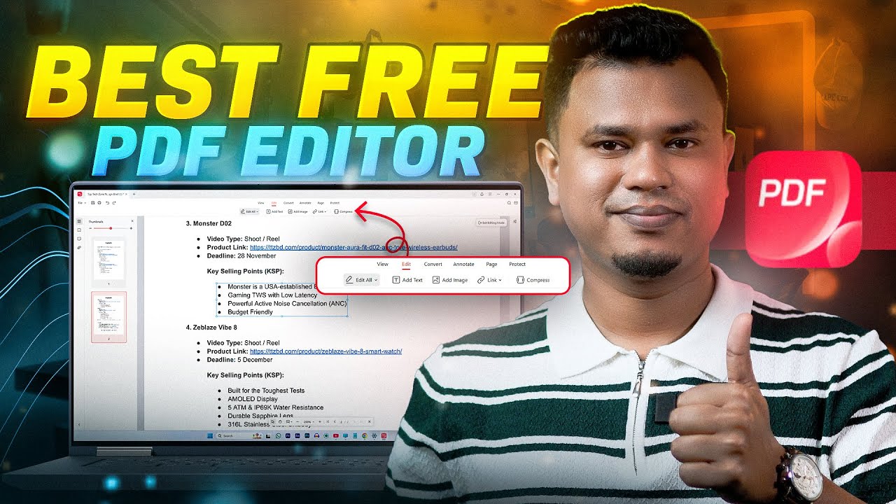 Best FREE PDF Editor | pdf editor free | how to edit pdf file - YouTube