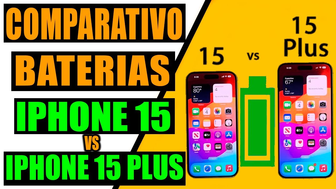 TESTE BATERIA IPHONE 15 vs IPHONE 15 PLUS - CANAL TECHNOLIA - YouTube
